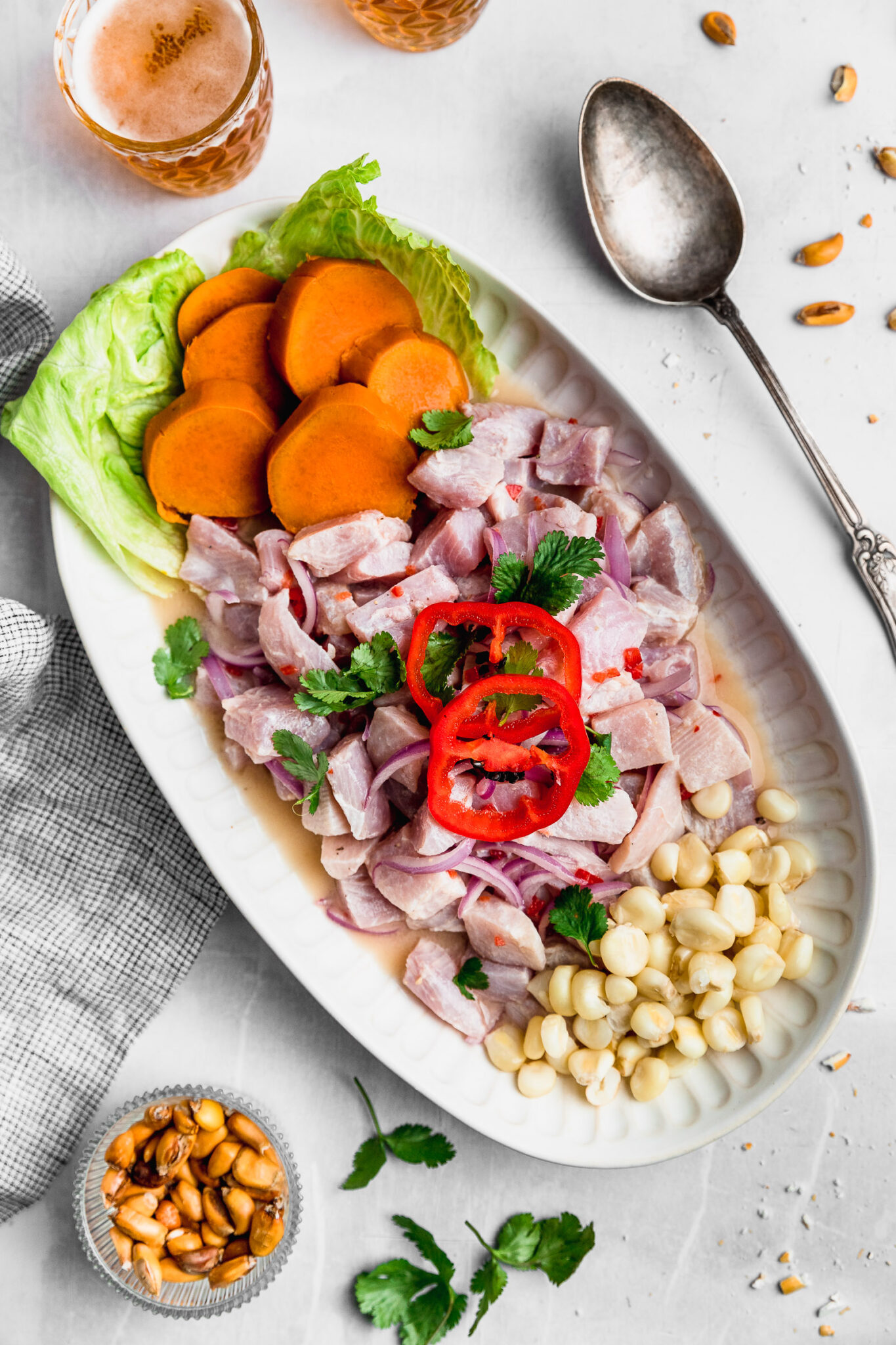 Ceviche peruano con leche de tigre - Cravings Journal