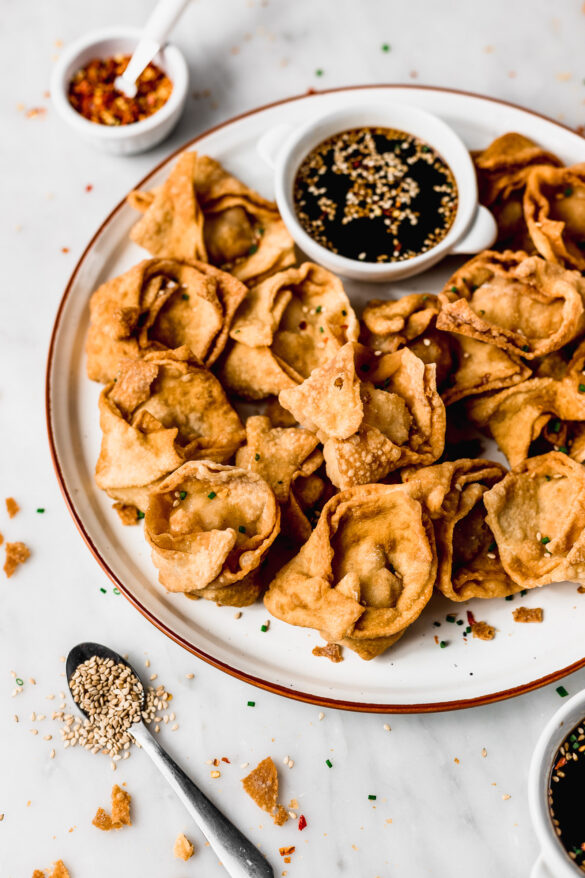 Wantán frito con camarones o langostinos - Cravings Journal