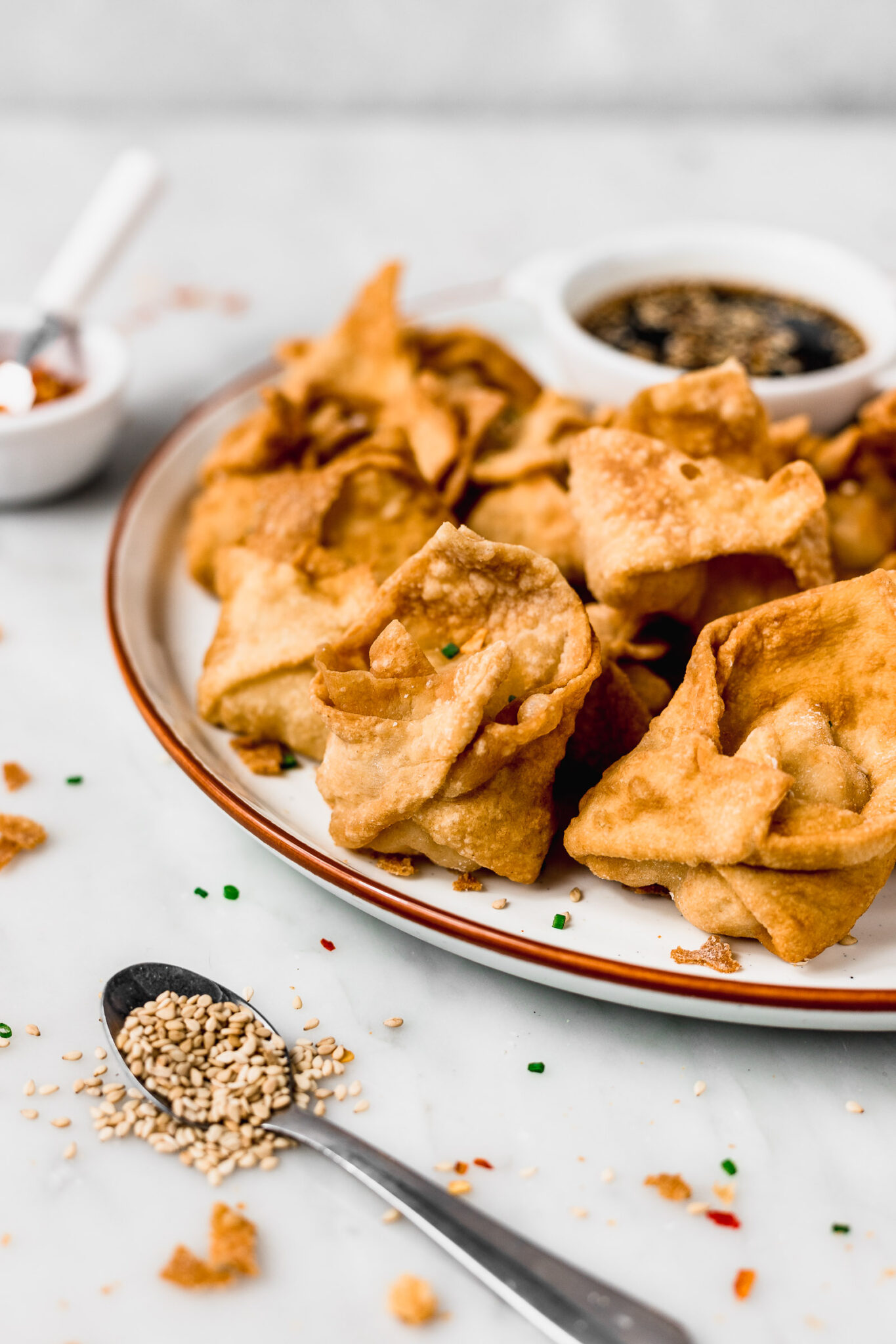 Wantán frito con camarones o langostinos - Cravings Journal