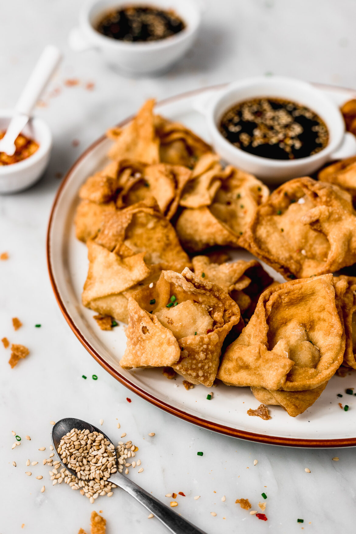 Wantán frito con camarones o langostinos - Cravings Journal