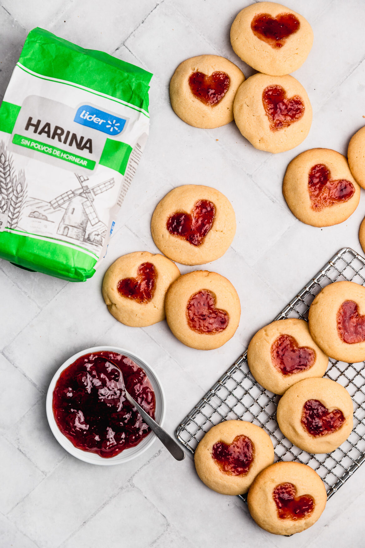 Galletas de Corazón de Mermelada "Thumbprint" - Cravings Journal